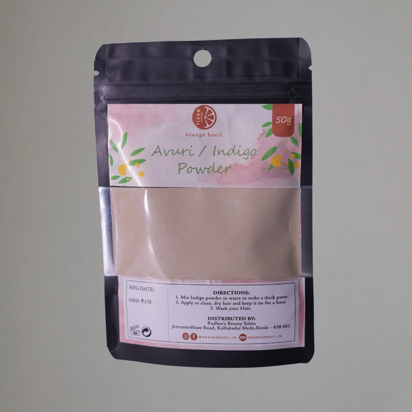 Avuri Leaf Powder, 50gm / அவுரி இலை பொடி – Orange Basil